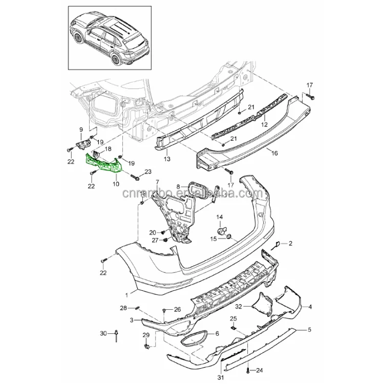 Oem 95850539310 95850539410 Car Rear Bumper Bracket For Porsche Cayenne ...