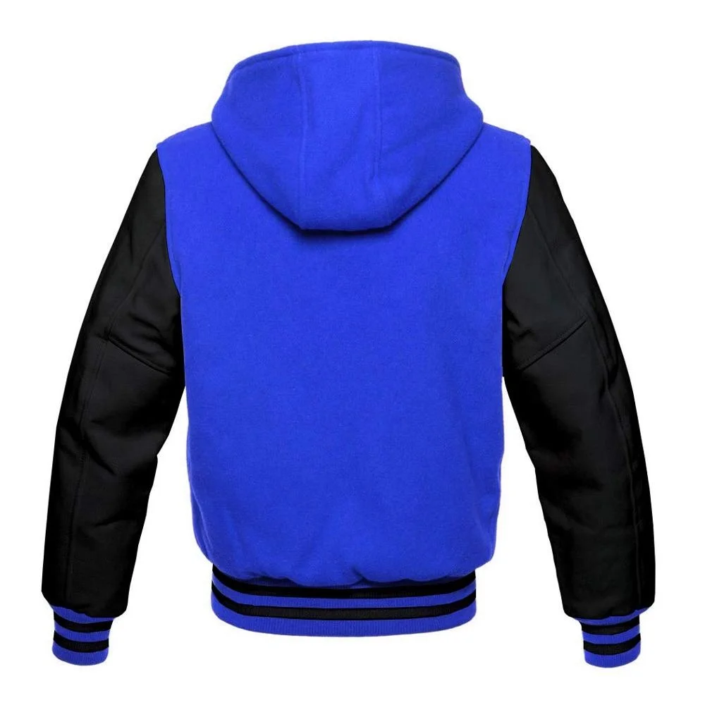 Hooded Varsity Jacket - Wool Hood & Leather Sleeves