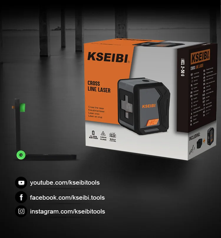 Kseibi High Quality Professional Corss Line Laser With 2 Lines 50m - Buy Line Laser Level,Line ...