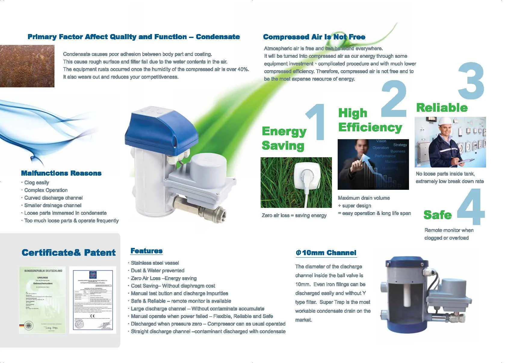 Smart Control Auto Drain Zero Air Loss Energy Saving Compressor ...