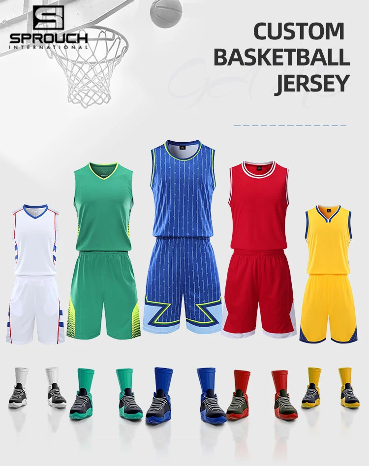 Unisex Professional Basketball Uniforms Custom Colors 100% Polyester ...
