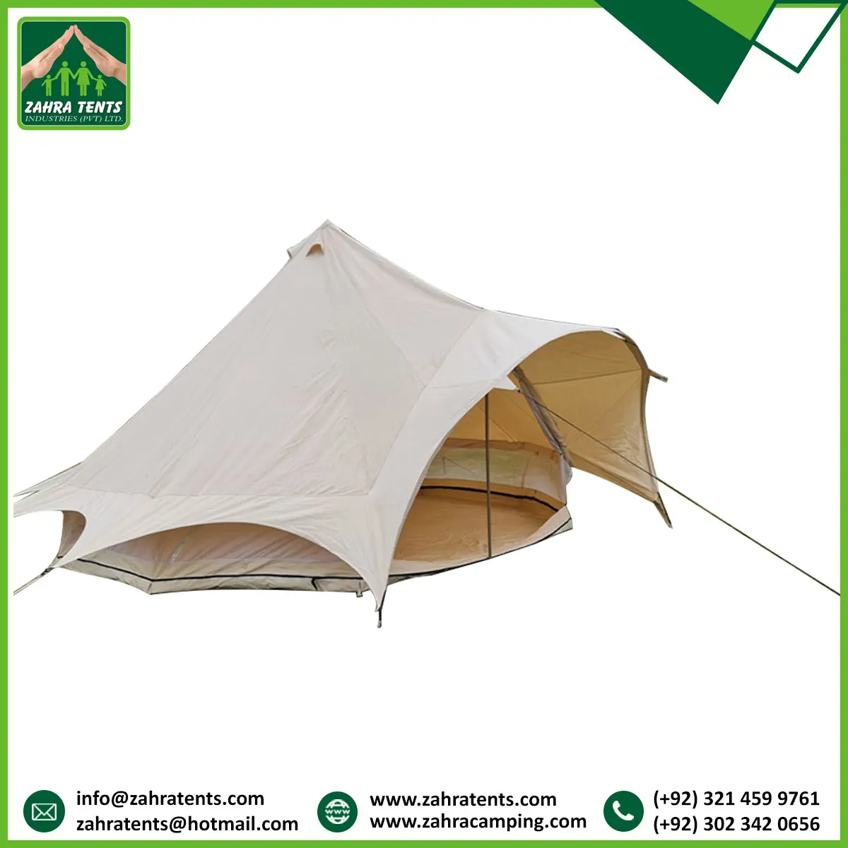 High-quality Outdoor Family Camping Tent 3-4 People Cotton Canvas ...
