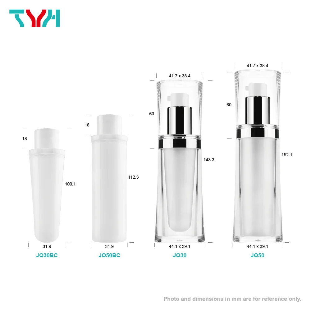 30ml 50ml Luxury Acrylic Round Oval Curve Plastic Double Wall Bottle W/ Pp Pump Sprayer ...