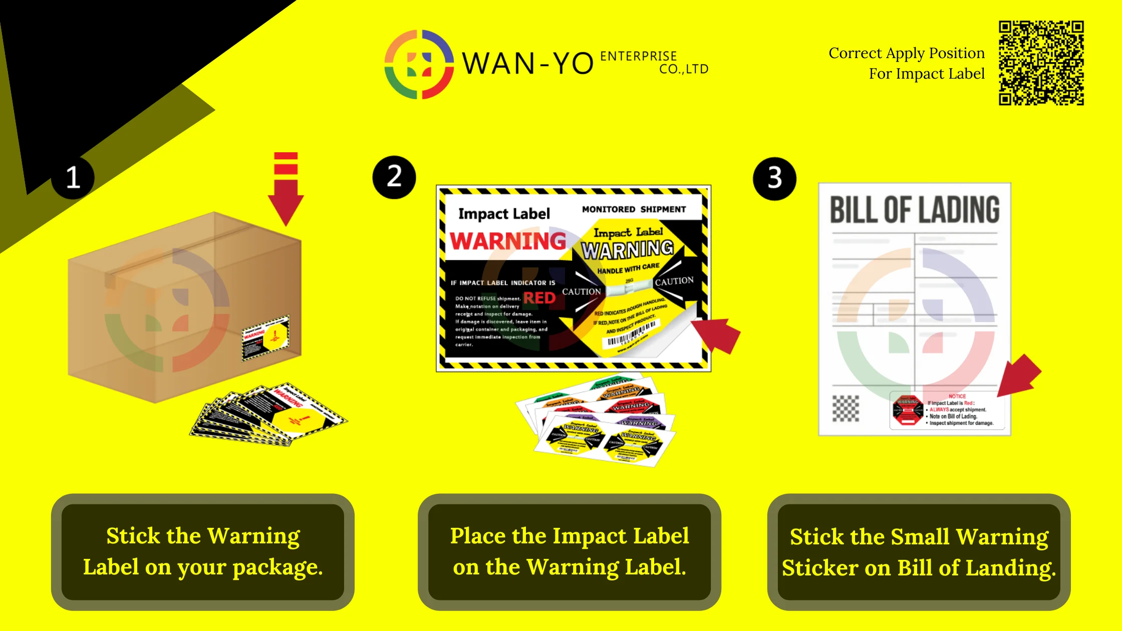 Shock Sensor Indicator : Impact Label 100g Shipping Damage Indicators ...