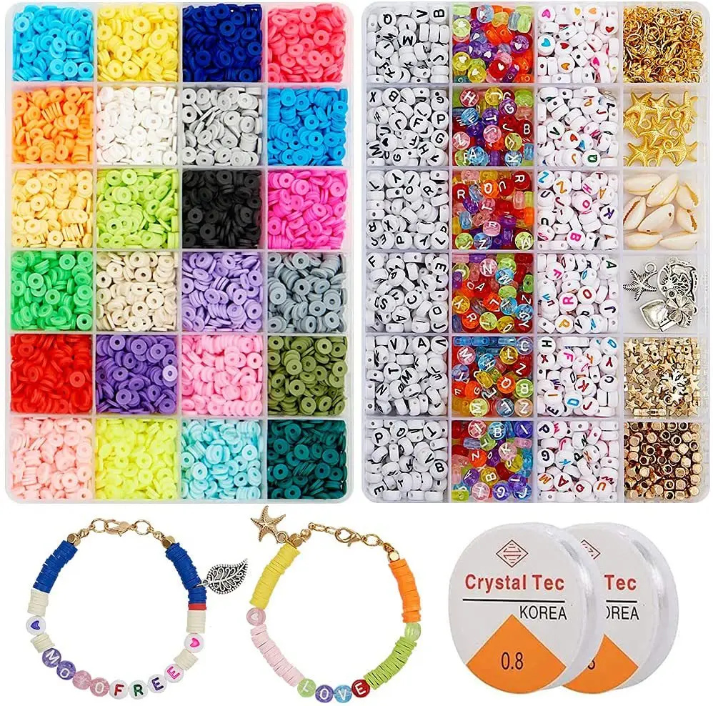 Wholesale Polymer Clay Disc Beads Set 26 Letters Pendant Charms Diy Kit ...