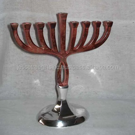Aluminium Stylish Menorah Candle Stand With Nickel Plating Finishing ...