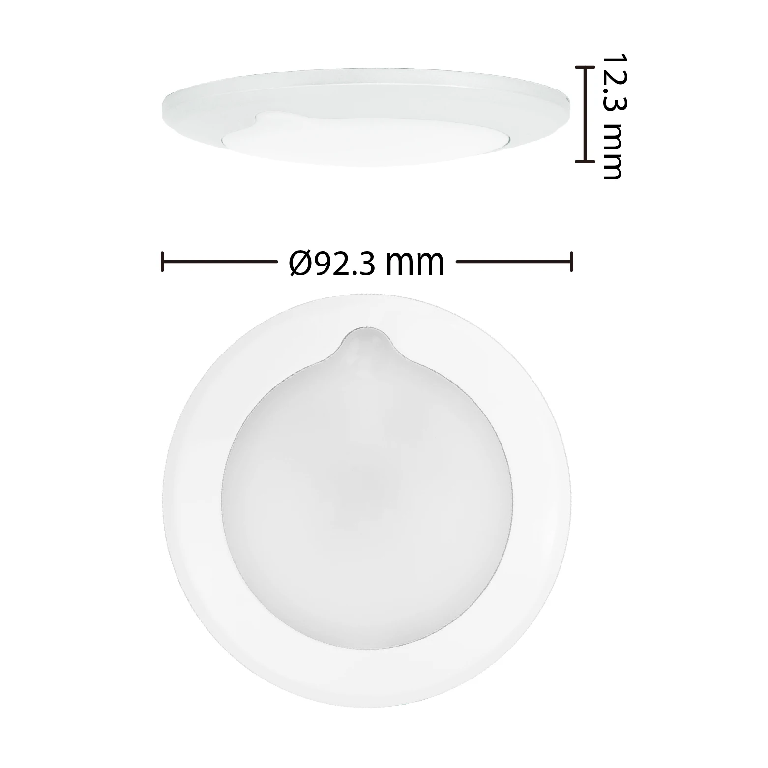 95mm 12V 24V RV LED Dome Light - Warm White, Simple Style