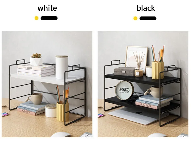 Book Storage 2-tier Desk Organizer Desktop Makeup Bookshelf Spice Rack ...