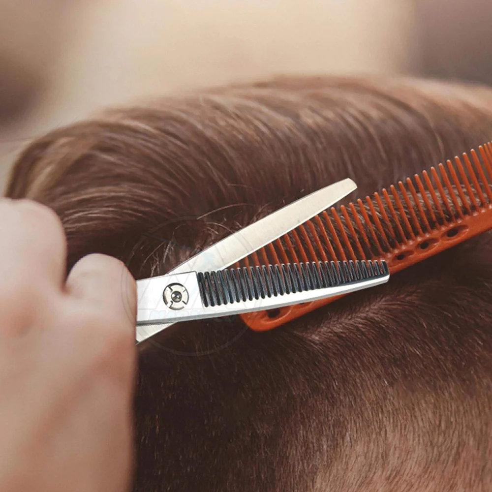 6-Inch Professional Straight Hair Scissors with Offset Handle Ergonomic ...