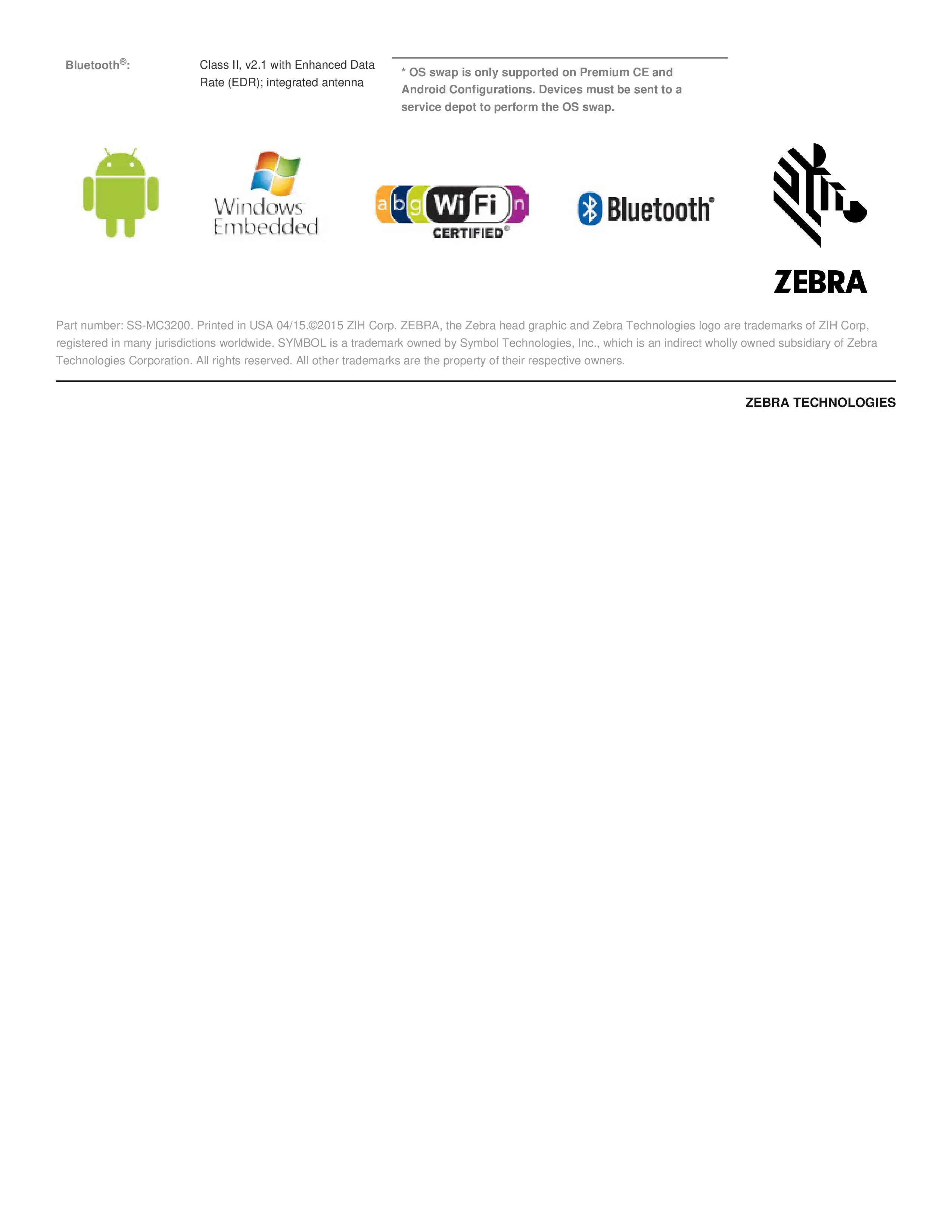 Zebra MC3200 - Robust Android Handheld PDA with 2D Scanner