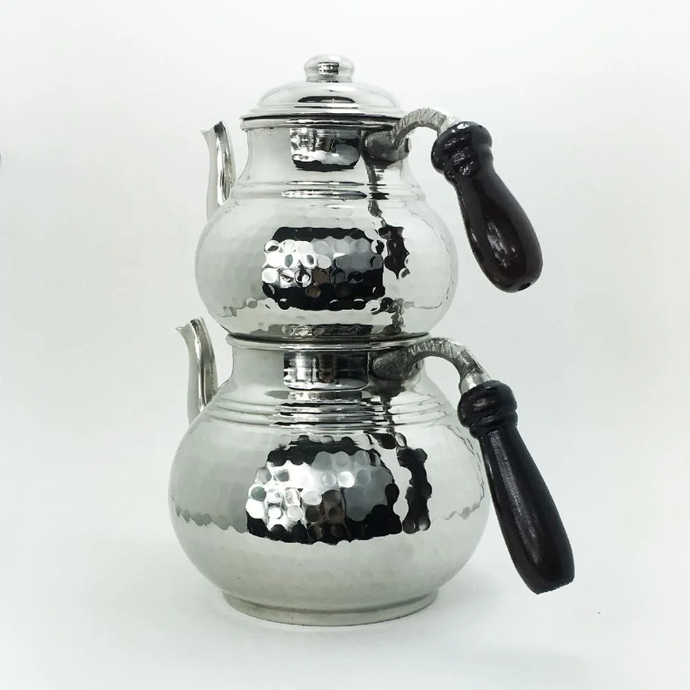 Handmade Hand Hammered Copper Turkish Stovetop Teapot Set 850 Ml + 1800 ...