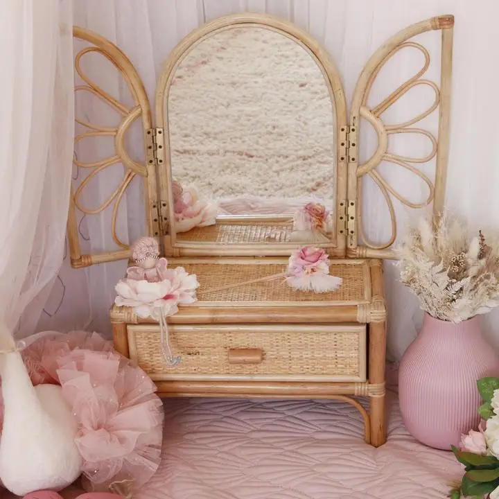 Rattan Kid Dressing Table - Stylish & Durable Furniture