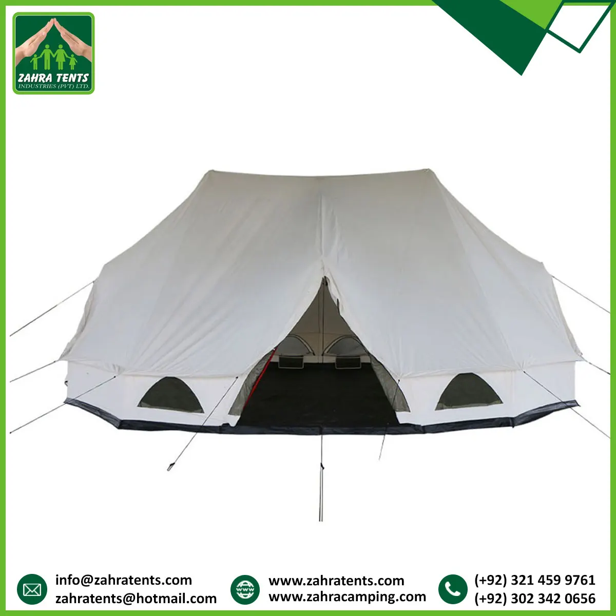 High-quality Outdoor Family Camping Tent 3-4 People Cotton Canvas ...