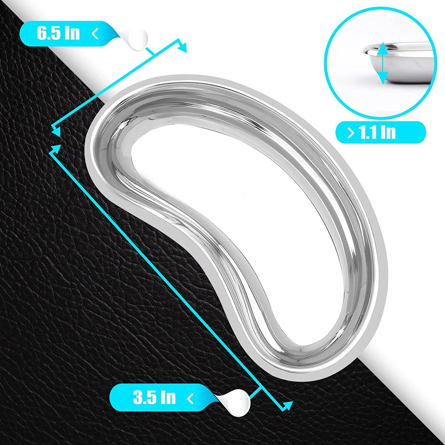Stainless Steel Kidney Tray 6" Emesis Basin 12 Oz. Kidney Shaped Emesis ...