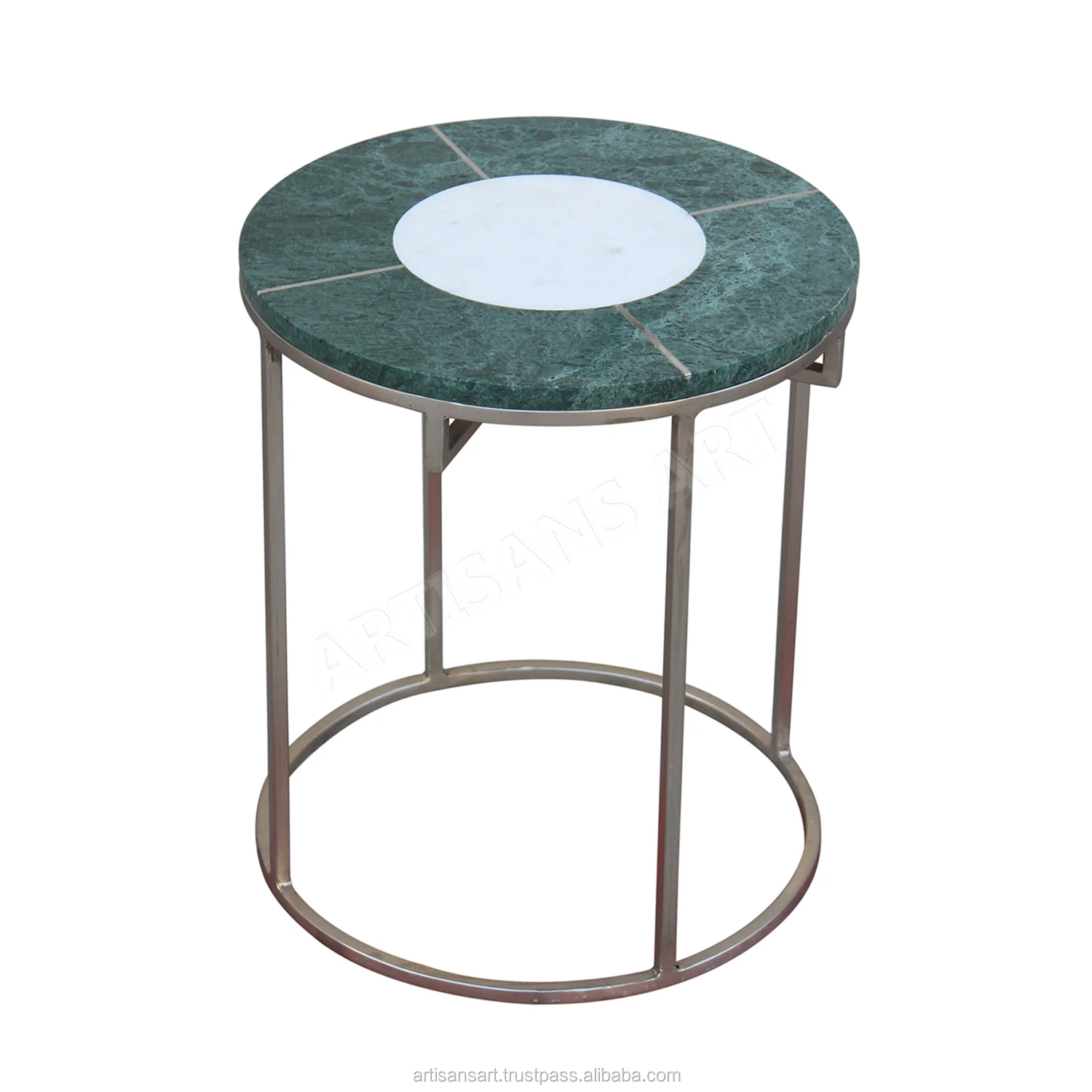 Luxury Round Marble Top Side Table Three Leg Metal Base Modern End ...