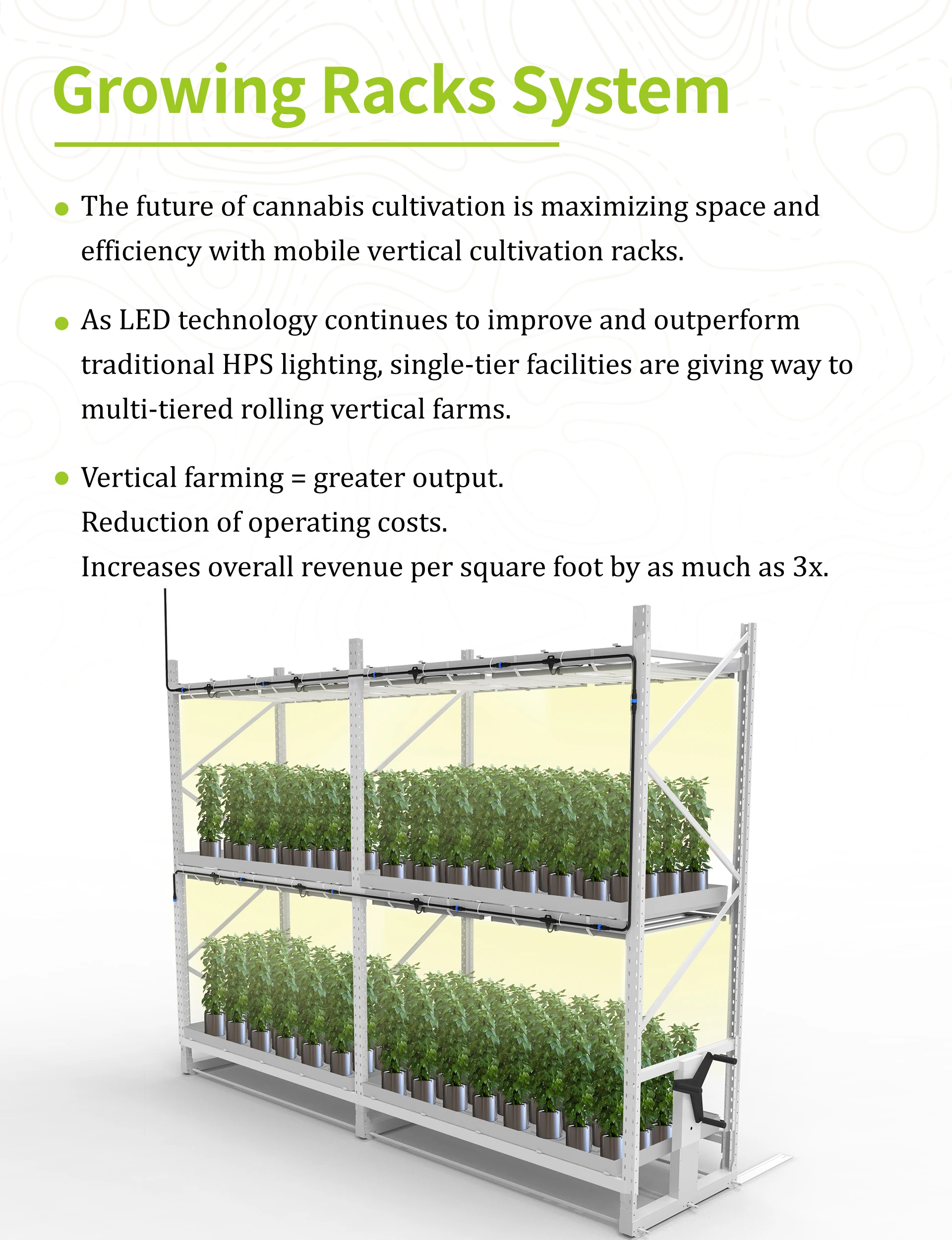 Greenhouse Rolling Vertical Mobile Grow Rack Planting System Hydroponic ...