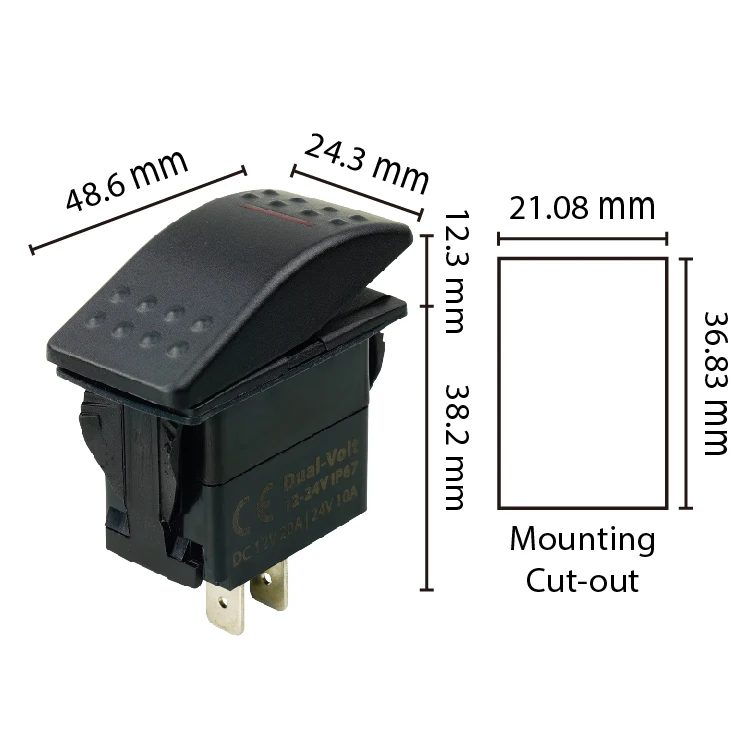 Yis Marine Arb Style Illuminated Rocker Switches Waterproof Led Carling ...