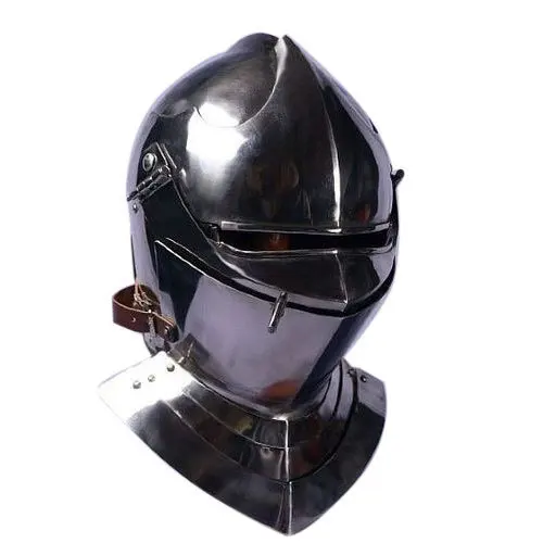 Solid Iron Medieval Armor Helmet - Perfect for Reenactments