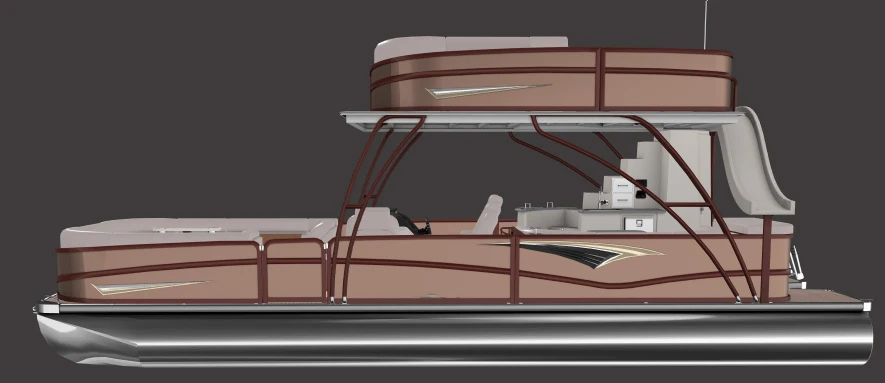 Luxury Double Decker Pontoon Boat for Sports, Fishing, and Parties ...