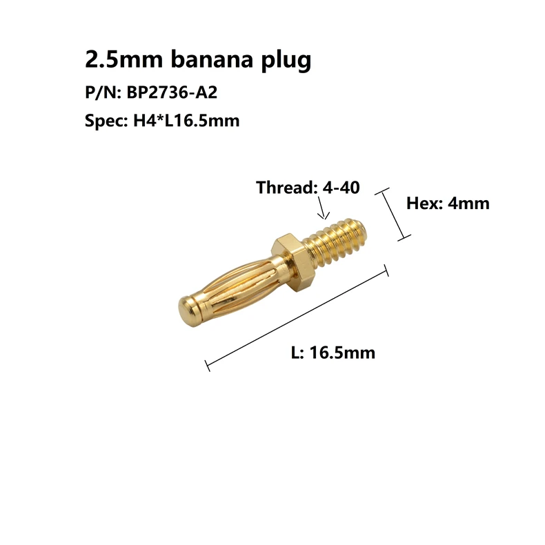 Custom Gold Plated Banana Plug Connectors M2 M3 M4 M5, 2Mm 2.5Mm 3.5Mm ...