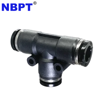 T Shape Push To Connect One Touch Tee Fitting Put Series Air Pneumatic ...