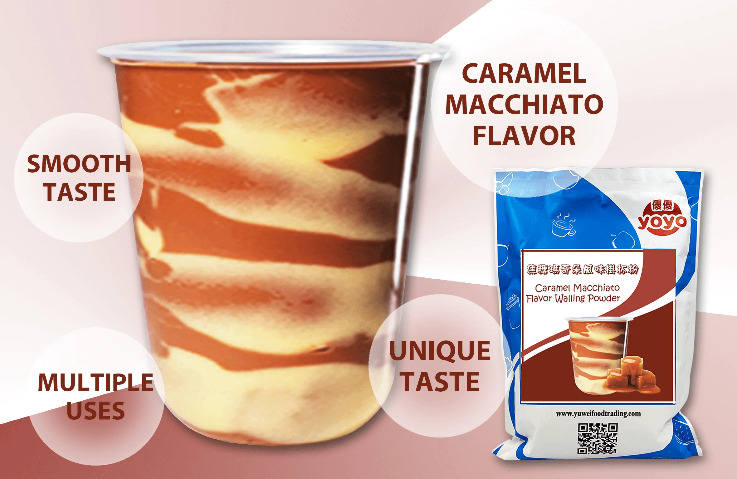 Caramel Macchiato Flavor Walling Powder for Bubble Tea