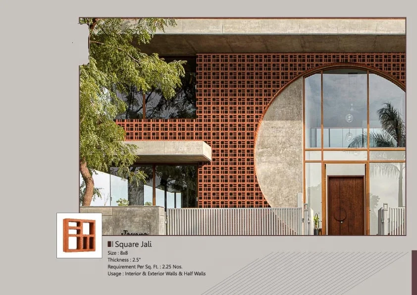 Natural Red Clay Terracotta Hollow Blocks for Wall Cladding