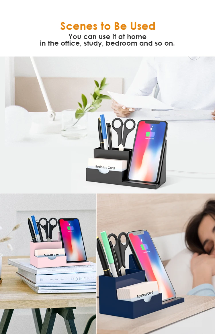 Fast Wireless Charger With Desk Organizer Qi Certified Fabric Induction ...