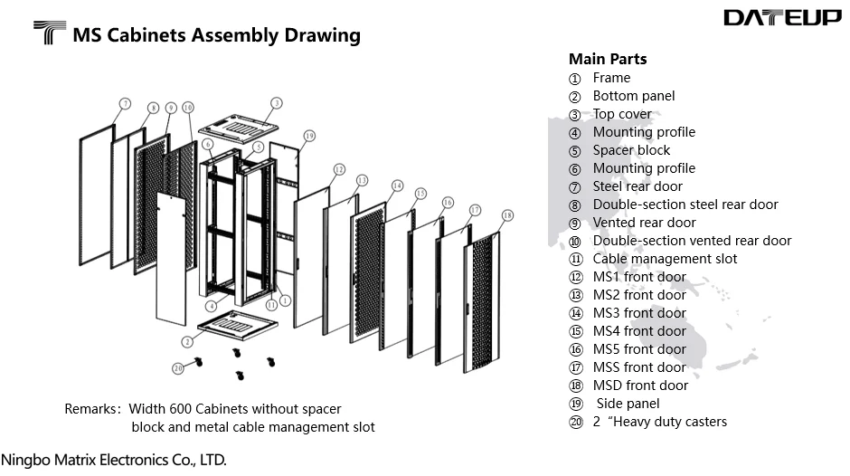Cabinet 15u 44u Server Rack 42u 800x1000 Modular Server Rack