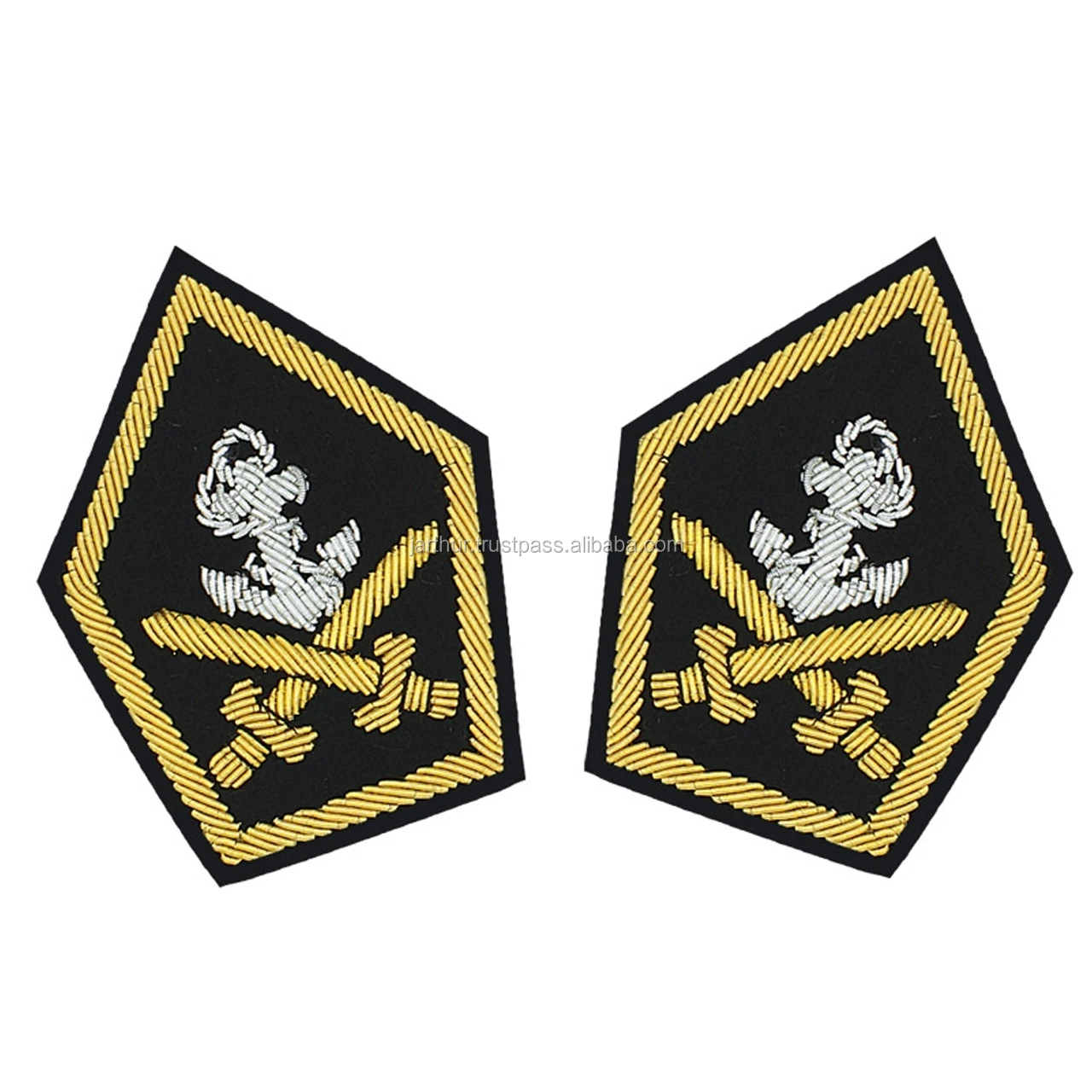 Premium Uniform Shoulder Epaulet And Badges Embossed Soft Logo Applique ...