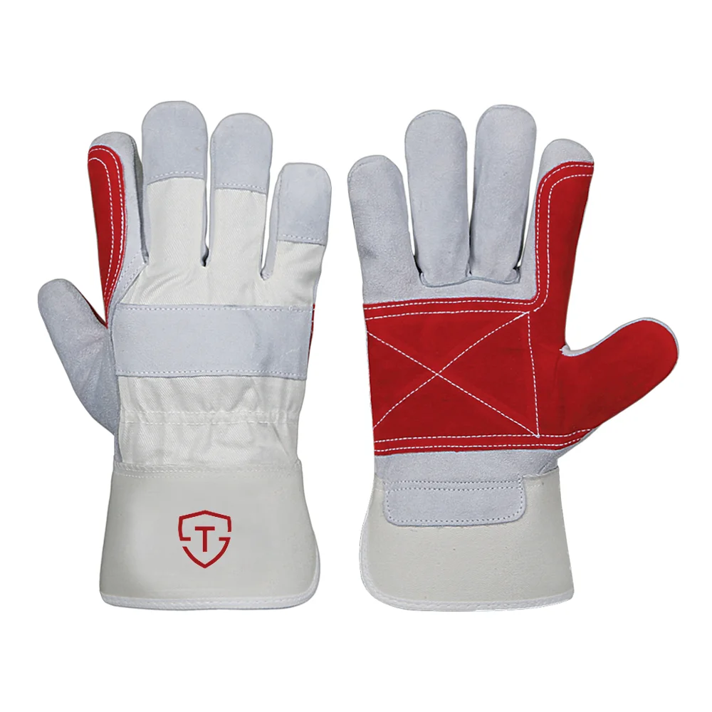 High Quality Industrial Split Cowhide Leather Work Gloves With Reinforced Palm - Buy High ...