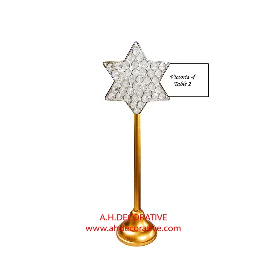 Star Shape Unique Design Crystal Table Name Card Holder for Wedding ...