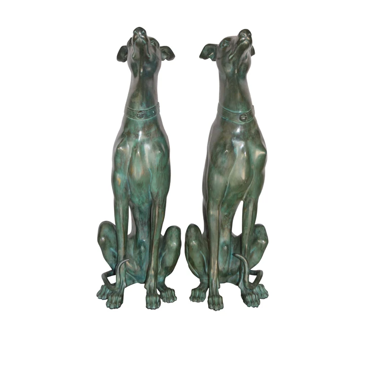 Pair of metal dog statues Statues Home Décor etna.com.pe
