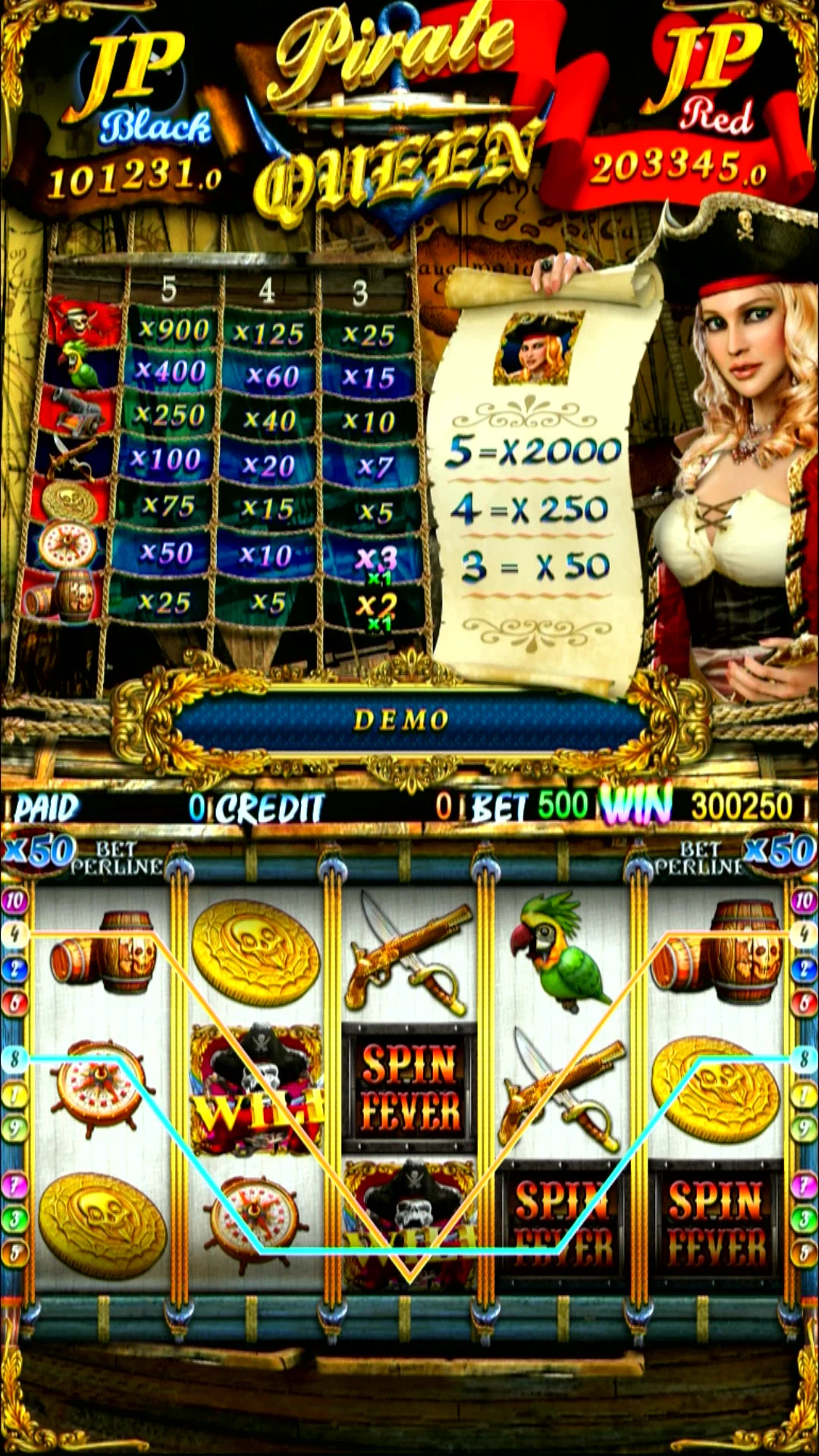 Subino Pirate Queen - Vertical Video Arcade Machine US Plug