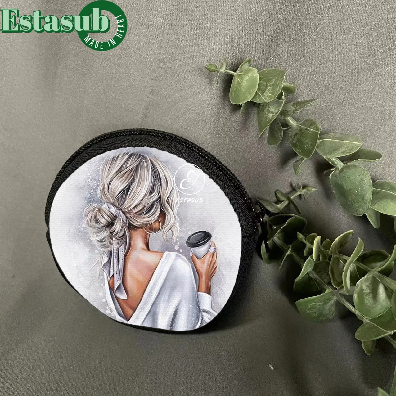 Round Sublimation Blank Neoprene Coin Purse A Cute Small Portable Purse ...