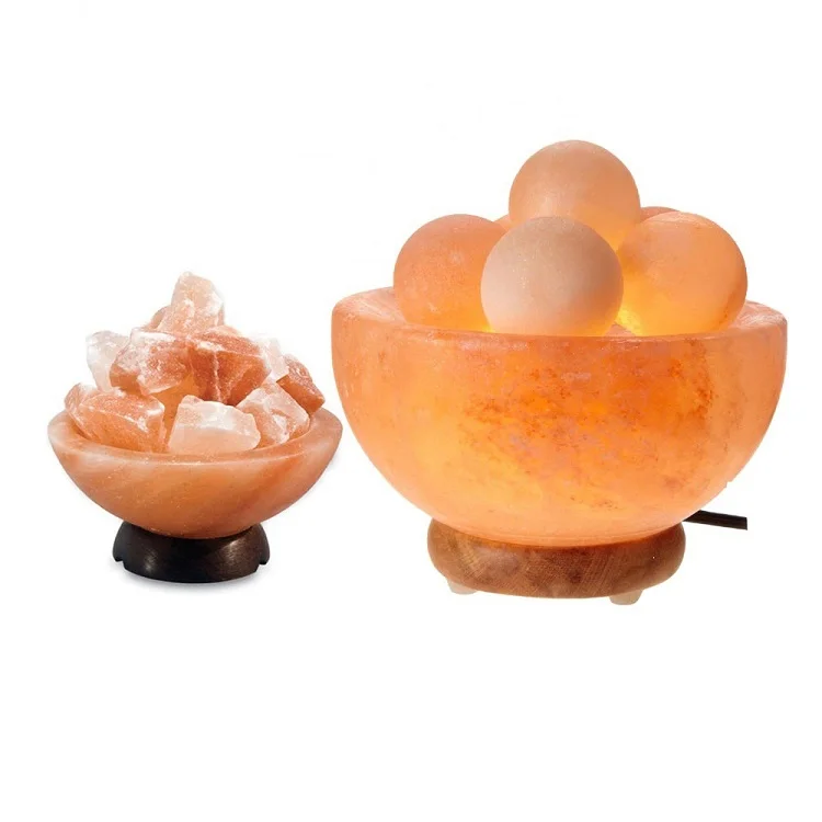 Himalayan Hand Carved Craft Crystal Salt Lamp - Fire Bowl