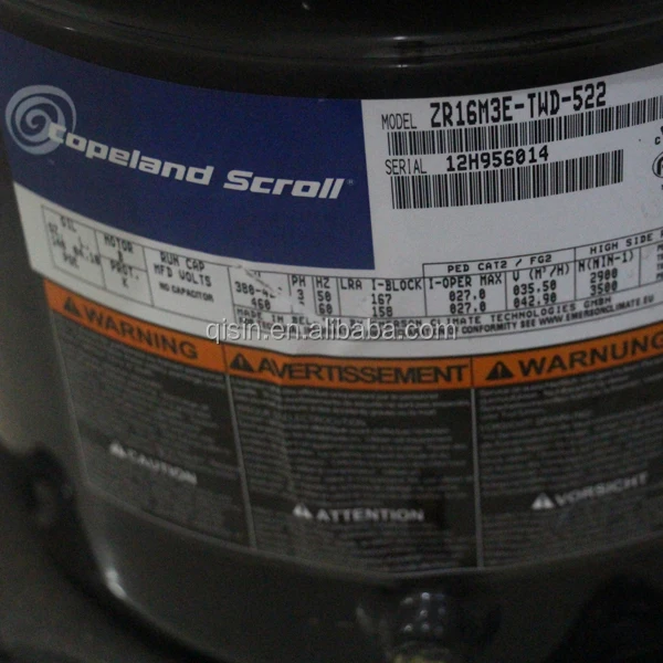 380-460v 13hp Copeland Scroll Compressor Price Zr16m3e-twd-568 Refrigerator Split Air ...