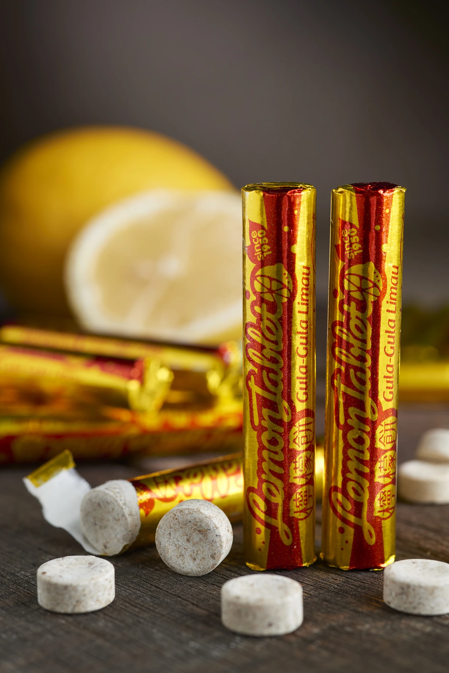 Kids Favorite Confectionary Candy Lemon Tablets Candy Aluminium Foil ...