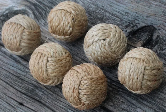 Nautical Natural Jute Rope Knot Balls Braid Style - Perfect Decorative ...