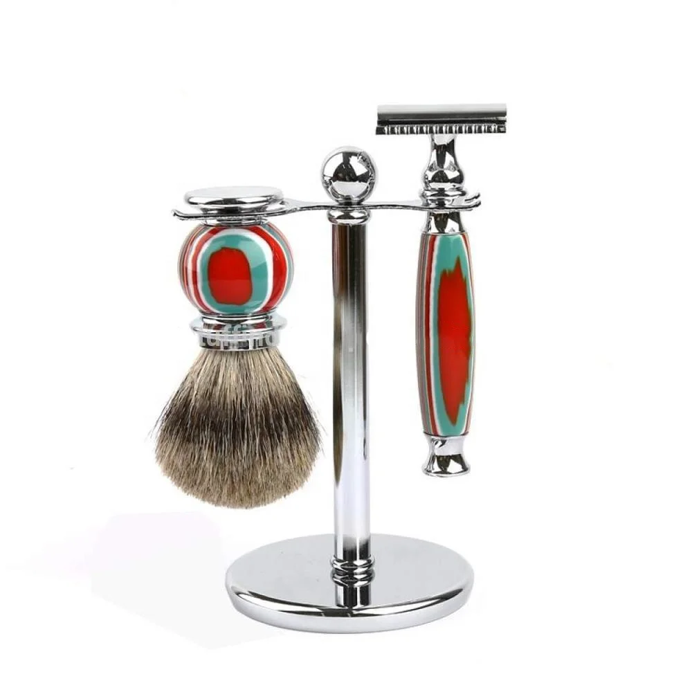 Men's Shaving Gift Set Razor Box For Men 5 Blades Shaver Brush Set Of ...