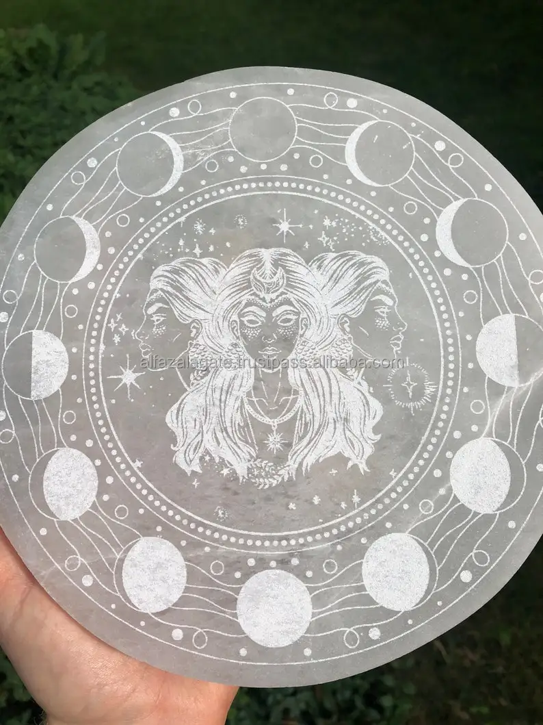 Selenite Crystal Charging Plates - Enhance Healing Energy
