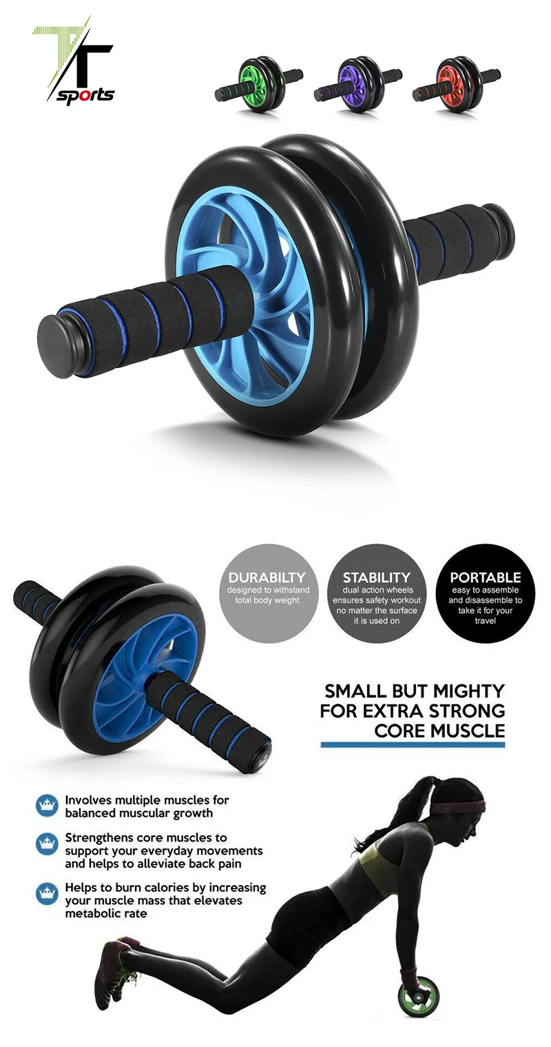 TTSPORTS Bodybuilding Muscle Exercise Gym Equipment Abdominal Wheel ...