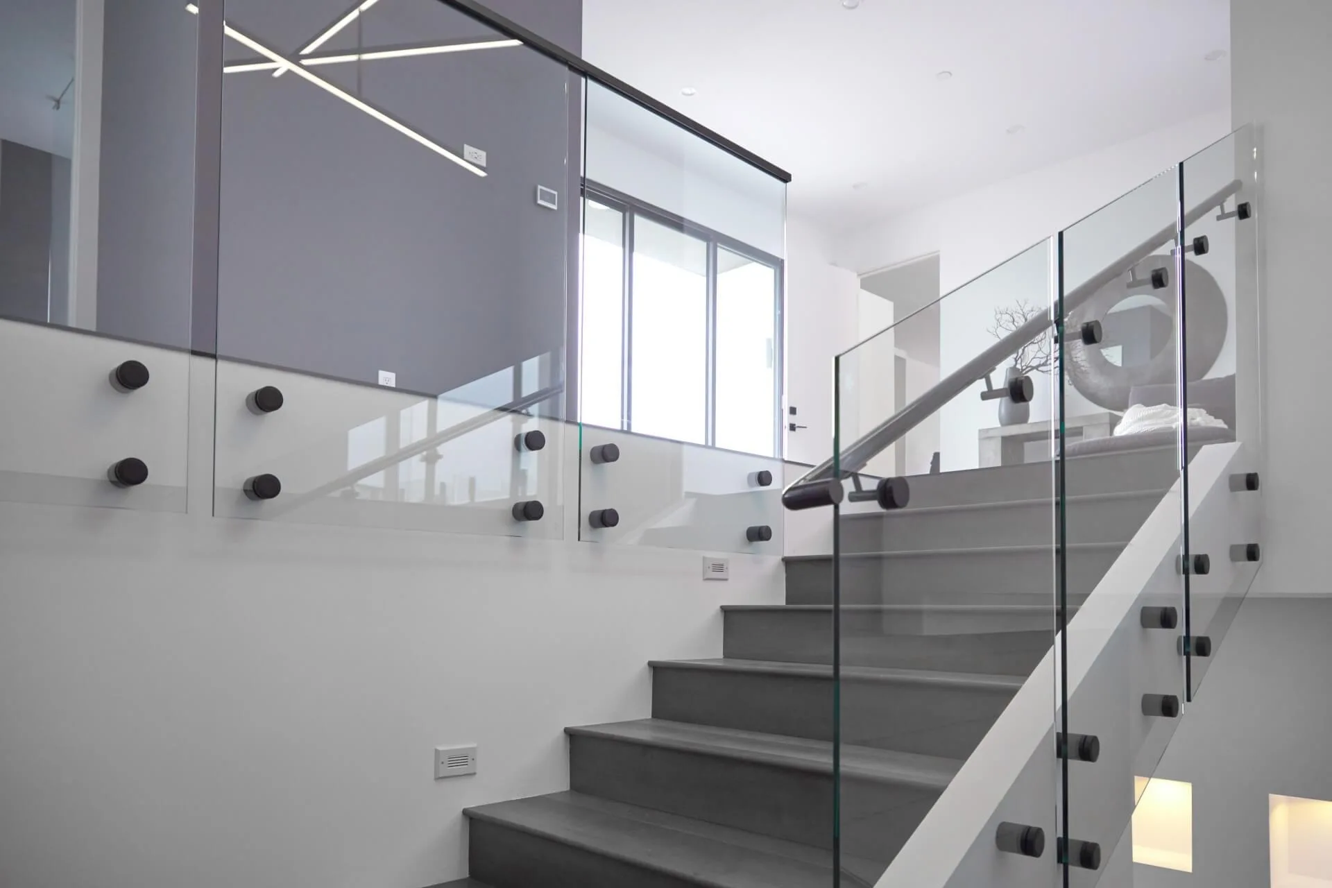 Standoff Glass Railing System Interior Stair Railing Design - Buy ...