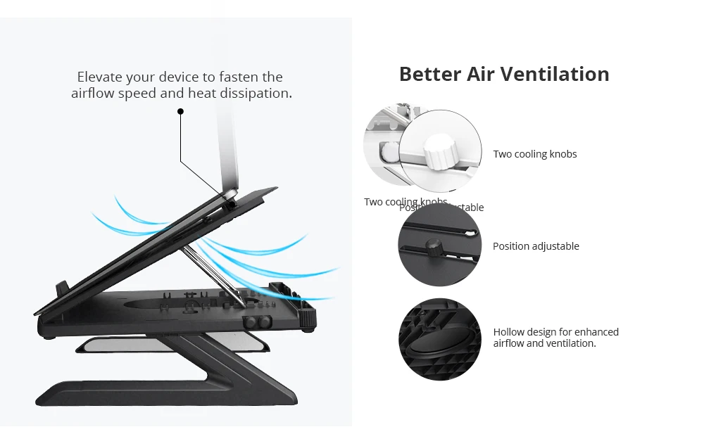 Tronsmart D07 Portable Laptop Stand - Adjustable & Lightweight