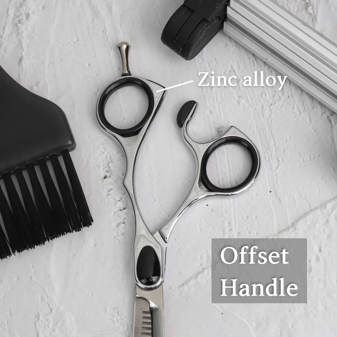 5.5 Inch Left-Handed Barber Hair Scissors with Offset Handle