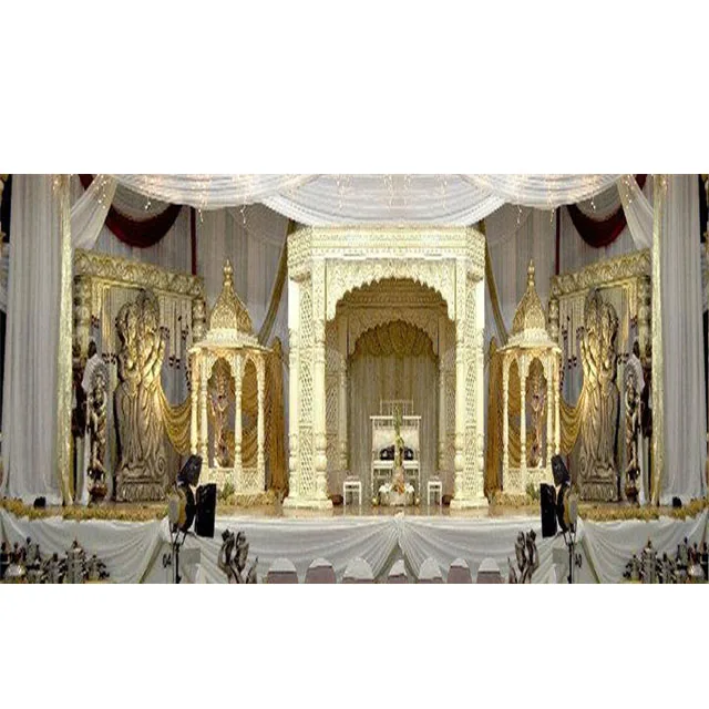 Traditional Wedding Radha Krishna Palace Mandap New Fiber Carved Radha ...