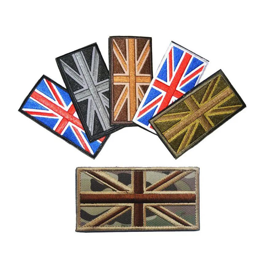 Custom Round Uk Union Jack Flag Adhesive Embroidery Patch - Buy Union ...