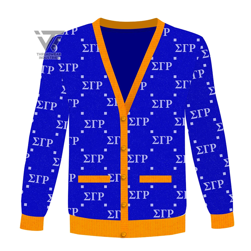 Custom Greek Sigma Gamma Rho Sorority Acrylic Embroidered Cardigan ...