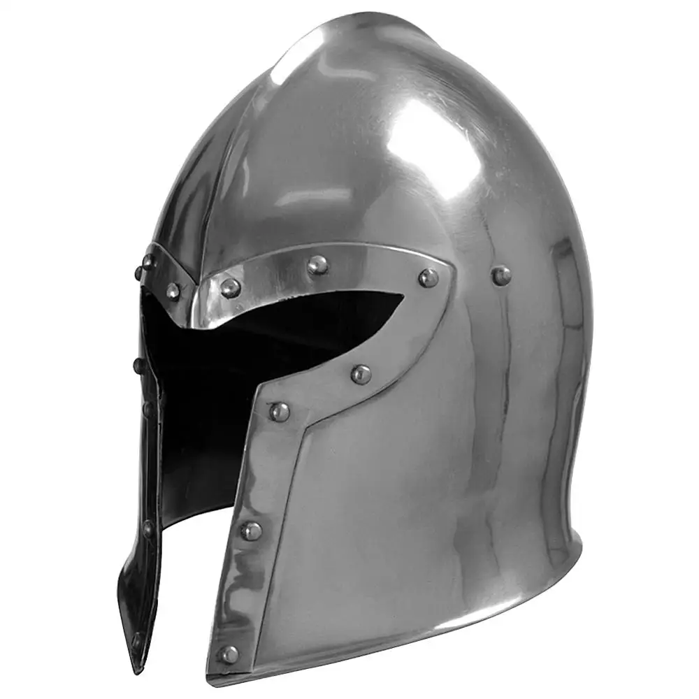 Solid Iron Medieval Armor Helmet - Perfect for Reenactments