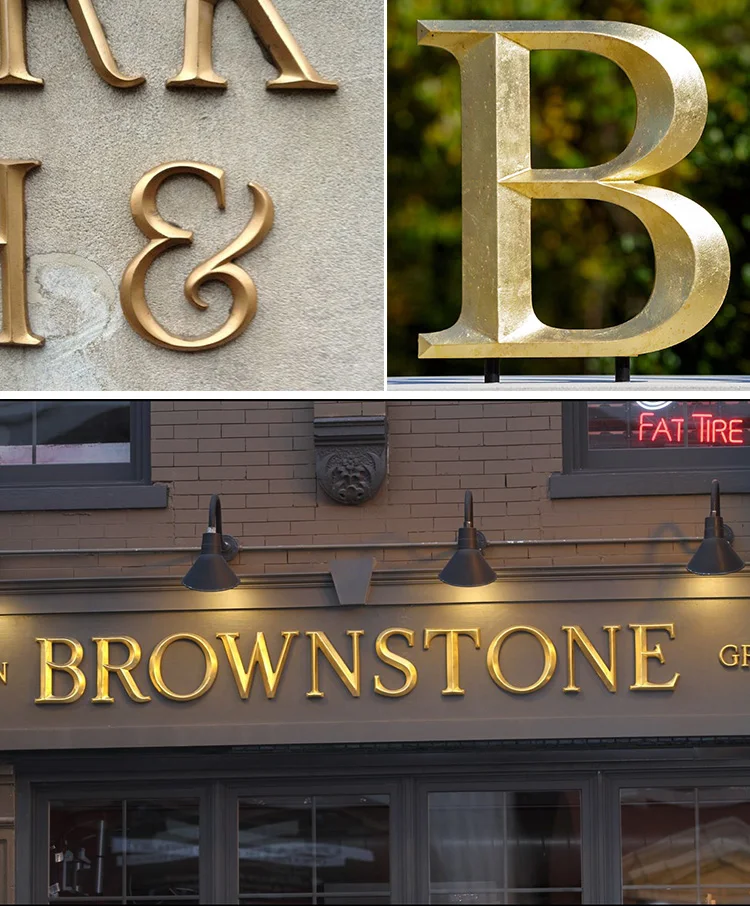 Custom Gold Channel Letter LED Sign for Business Logo